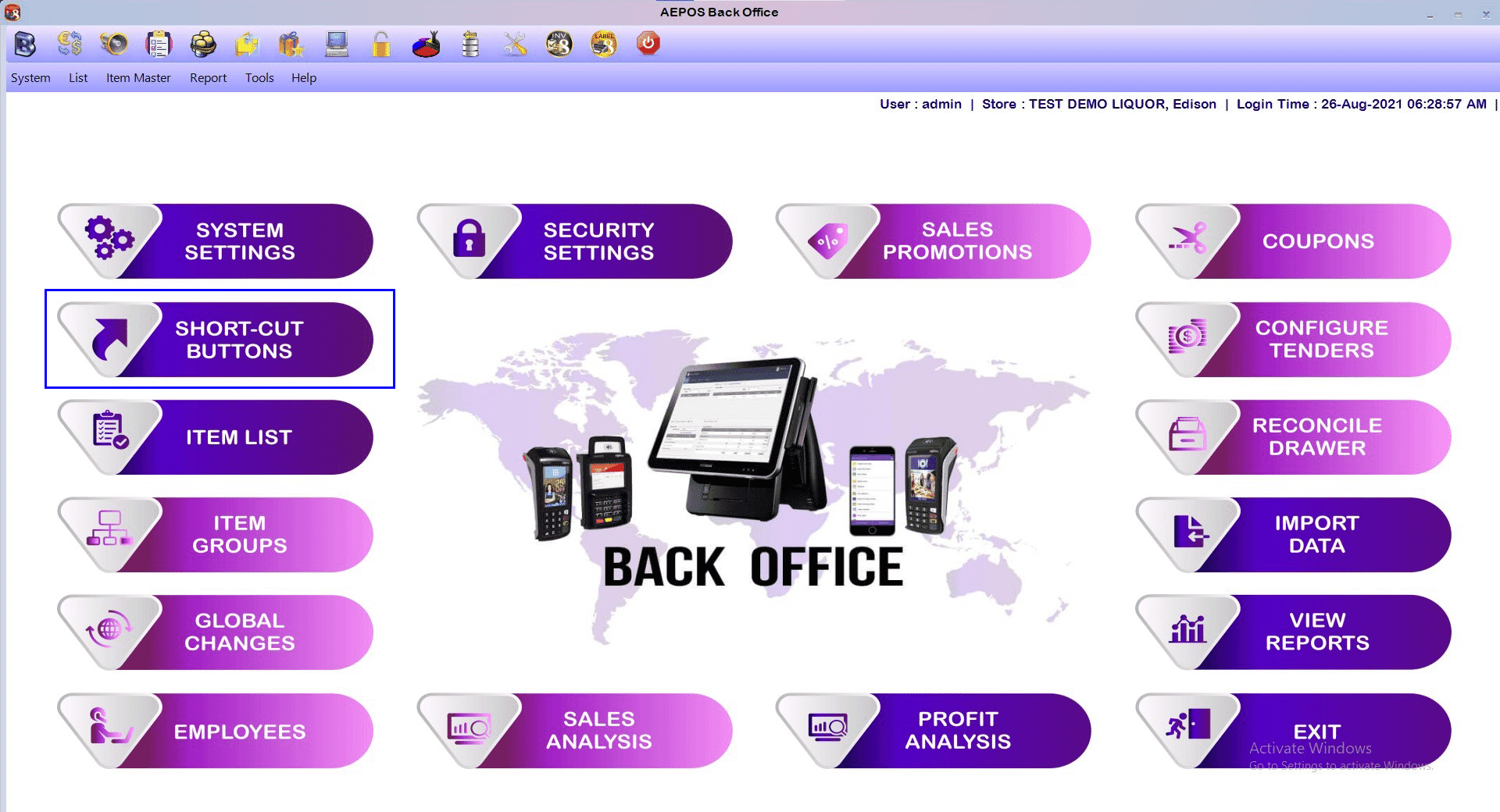 How to add departments to the shortcut Screen | ptechpos